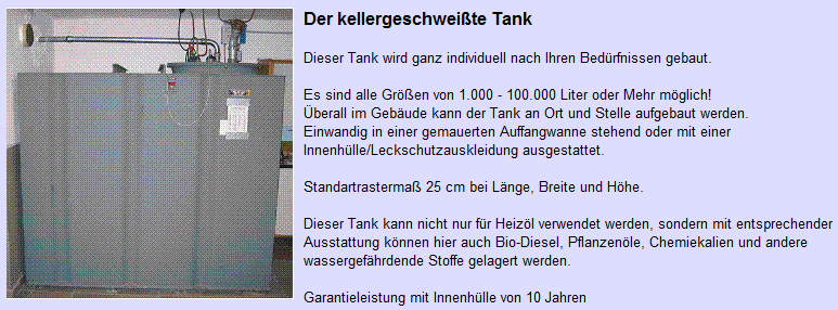 Kellergeschweißter Stahltank